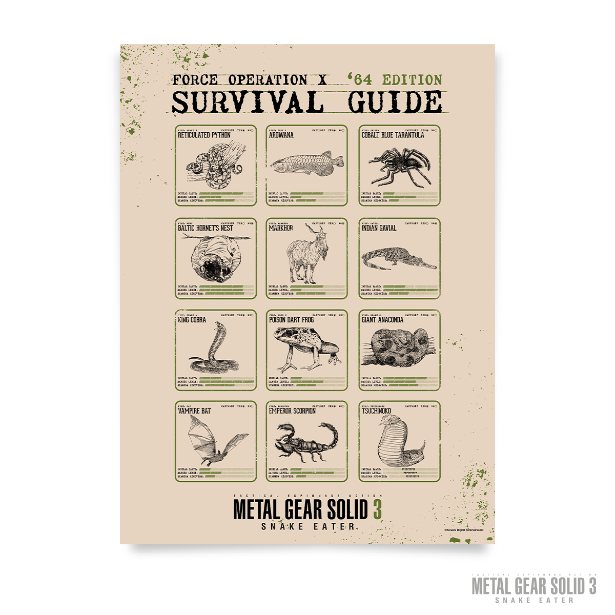 METAL GEAR SOLID 3 Survival Guide Poster – OKS GEAR